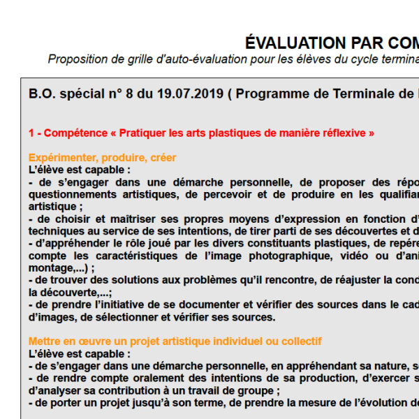 Proposition de grille d’auto-évaluation par compétences - Espace ...